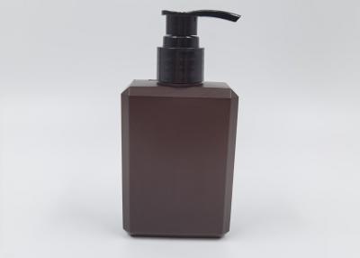 China Brown Frosted Square PETG Plastic Bottle 150ml 200ml with Black Lotion Pump for Beauty Packaging for sale