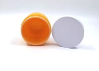 China Yellow Frosted Plastic Cosmetic Jars 15ml 20ml with Spoon for Face Mask Cream for sale