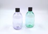 China Transparent Purple PET Cosmetic Bottles 130ml-500ml with Fold Cap for Shampoo and Body Wash Packaging for sale