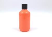 China Oblique Shoulder PET Plastic Bottle With Black Fold Cap 300ml for sale