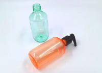 China Orange Transparent PET Body Wash Bottle 250ml 500ml with Black Lotion Pump for sale