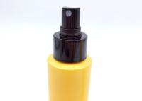 China Bright Yellow PET Cosmetic Bottles 120ml 150ml with Black Sprayer and Transparent Cup for sale