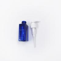 China Bule Plastic Cosmetic Bottles With White Lotion Pump 180ml for sale
