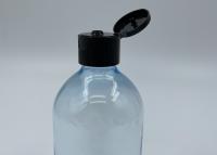 China Round Shoulder PET Cosmetic Bottle 300ml with 24/410 Neck Size - Transparent Blue Body Wash Container for sale
