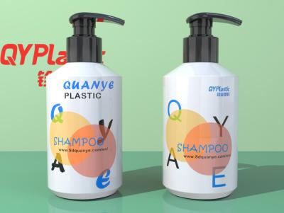 China White PET Plastic Bottles 350ml Frosted Silk Screen Print Body Cream Lotion Pump for sale