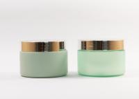 China Light Double Wall Plastic Matted Jar With ABS Gold Lid 200ml 250ml 50ml for sale