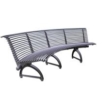 China OEM ODM Outdoor Metal Benches With Cast Iron Legs Round Steel Pipe Seat Pan for sale