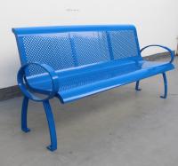 China Commercial Park Outdoor Metal Benches With Powder Coated Perforated for sale