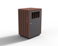 China Outdoor Commercial Garbage Bin And Park Rubbish Bin Wood Ashtray Dustbin For Community for sale