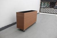 China Customized Outdoor Large Planters Steel And Wooden Material With Wheels for sale