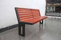 China Custom Solid Wood Outdoor Wooden Bench Surface Mounted With Mild Steel Frame for sale