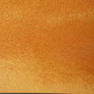 China Printable glitter paper with Matt golden orange brushed texture for sale