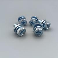 China Zinc Coated Phillips Hex Head Screw With Spring / Flat Washer Kit for sale