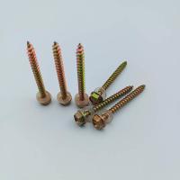China Zinc Coated ST4.8-ST6.3 Hexagonal Head Wood Tapping Screws With Washer Slotted End for sale