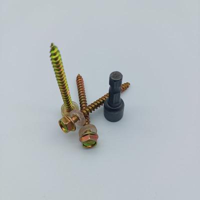 China Corrosion Resistant Hex Zinc Slotted Tail Wood Self Tapping Screw With Washer for sale
