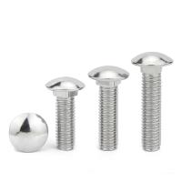 China Round Head Square Neck Bolt Full Thread Flat End 304 Ss for sale