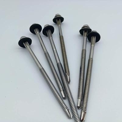 China ST5.5*100 ISO DIN15480 Stainless Steel Hex Self Drilling Screw With Washer for sale