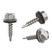 China 5.5x75mm ISO DIN15480 HEX With Flange Self Drilling Screws With EPDM Washer for sale