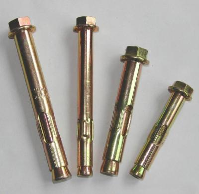 China Corrosion-Resistant Color Zinc Plated Carbon Steel Anchor Bolts with Hex Flange Nuts for sale