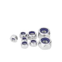 China Metric DIN985 Nylon Insert Hex Lock Nut Blue & Zinc Plated Finish Low-Profile Design for sale