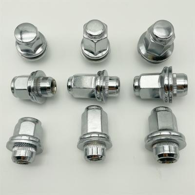 China Chrome-Plated Hex Flange Wheel Hub Nuts For automobile parts for sale
