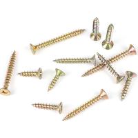 China DIN7505 High Precision Steel Yellow Zinc Plated Phillips Countersunk Chipboard Screws for sale