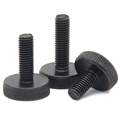 China Reliable DIN653 Large Flat Head Knurled Screws Supplier Black Oxide for sale
