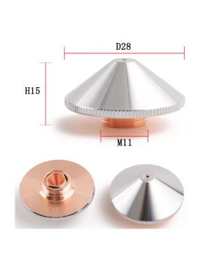 China CNC Fiber Laser Cutting Parts Nozzle For Precitec Cutting Head D28H15M11 for sale