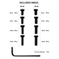China Custom 12.9 Grade Black Oxide Torx Socket Cap Screw Set, #6-48 & #8-40 UNC with T10 L-Wrench for sale