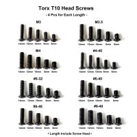 China M3/M3.5/M4/#4-40/#6-32/#6-40/#6-48/#8-40 T10 Torx Oval Head Red Dot Screw Kit 12.9 Grade Carbon Steel Black Oxide for sale