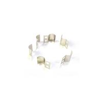 China Nickel Plated 0.15mm Thick 304 Stainless Steel Spring Contact Clips Precision Curved Conductive Spring Sheets for sale
