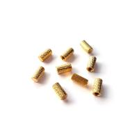 China Brass Knurled Mini Instrument Knob CNC Turning Machined Blind Hole M2.5 Thread Adjustment Knob Gold Plated for sale