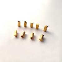 China Brass Knurled Mini Instrument Knob CNC Turning Machined Blind Hole M2.5 Thread Adjustment Knob Gold Plated for sale