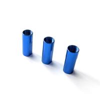 China Internal Thread Aluminum Coupling Nut Blue Hard Anodized 6061 Aluminum Female Threaded Connecting Sleeve for sale