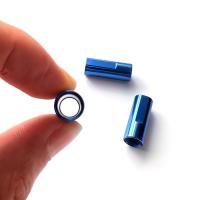 China Internal Thread Aluminum Coupling Nut Blue Hard Anodized 6061 Aluminum Female Threaded Connecting Sleeve for sale