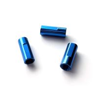 China Internal Thread Aluminum Coupling Nut Blue Hard Anodized 6061 Aluminum Female Threaded Connecting Sleeve for sale