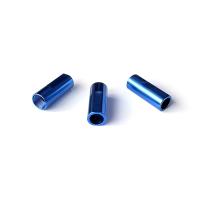 China Internal Thread Aluminum Coupling Nut Blue Hard Anodized 6061 Aluminum Female Threaded Connecting Sleeve for sale