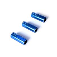 China Internal Thread Aluminum Coupling Nut Blue Hard Anodized 6061 Aluminum Female Threaded Connecting Sleeve for sale