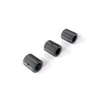 China Vertical Knurled Aluminum Control Knob Black Blind Bore Potentiometer Knob with Side Set Screw Hole OEM Custom CNC Machined for sale
