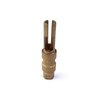 China Slotted Elastic Brass Contact Pin Swiss CNC Machined Knurled Brass Connector Pin for Injection Molding for sale