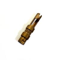 China Slotted Elastic Brass Contact Pin Swiss CNC Machined Knurled Brass Connector Pin for Injection Molding for sale