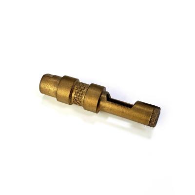 China Slotted Elastic Brass Contact Pin Swiss CNC Machined Knurled Brass Connector Pin for Injection Molding for sale
