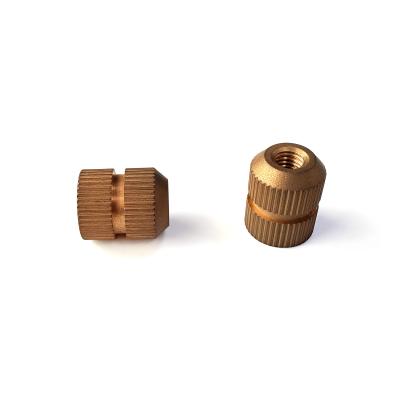 China Knurled Brass Insert Nut H62 Straight Knurl Molded-In Threaded Insert for Plastic Embedding CNC Machined Fastener for sale