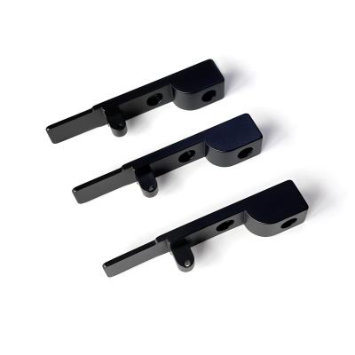 China Custom CNC Machined 6061-T6 Aluminum Control Lever Black Anodized Mechanical Actuator Arm for sale