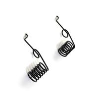 China Small Long Arm Lid Catch Torsion Spring Black Oxide Clip Reset Torsion Spring with Locating Ring Carbon Steel for sale