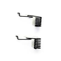 China Small Long Arm Lid Catch Torsion Spring Black Oxide Clip Reset Torsion Spring with Locating Ring Carbon Steel for sale