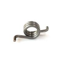 China Double Hook Torsion Spring 304 Stainless Steel Precision Small Clip Torsion Spring with Dual Straight Hook Arms for sale
