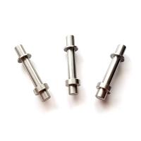 China SUS304 Double Flange Positioning Axle Flanged Locating Pin Swiss Turned Stepped Dowel Pin Guide Shaft with Internal Thread for sale