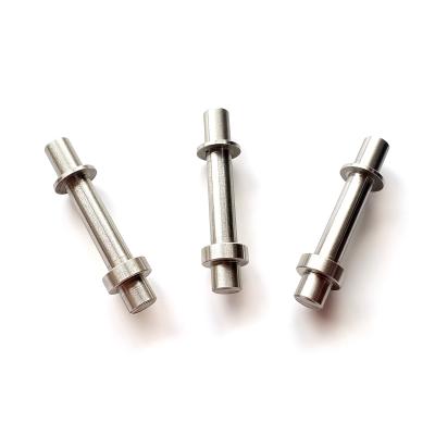 China SUS304 Double Flange Positioning Axle Flanged Locating Pin Swiss Turned Stepped Dowel Pin Guide Shaft with Internal Thread for sale