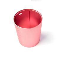 China 6063 Cylindrical Aluminum Speaker Shell Matte Rose Red Anodized CNC Machined Bluetooth Audio Enclosure Tube for sale